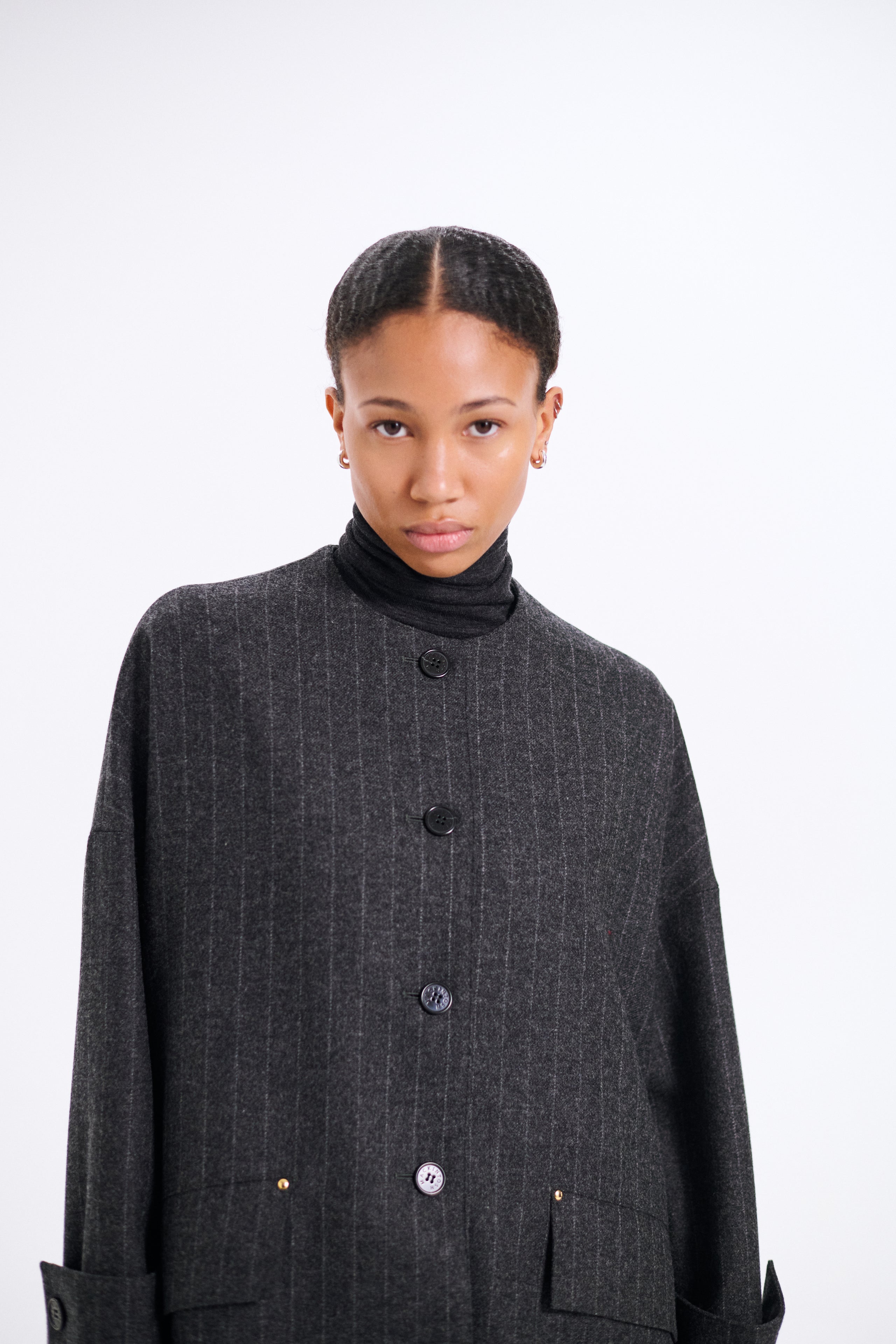 Womens Humbie No Collar Wool Coat – Mackintosh