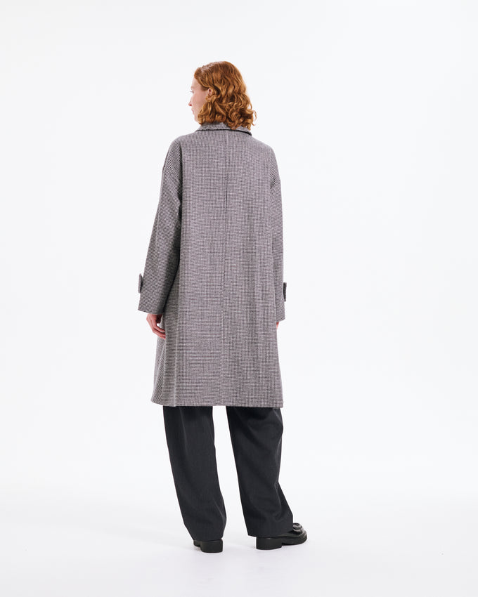 HUMBIE LONG SL - ウール ハウンドトゥースコート – Mackintosh