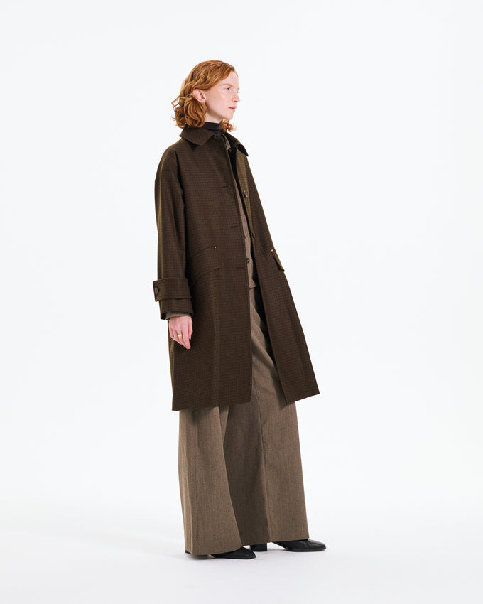 ウィメンズ HUMBIE LONG SL - ウールハウンドトゥース コート – Mackintosh